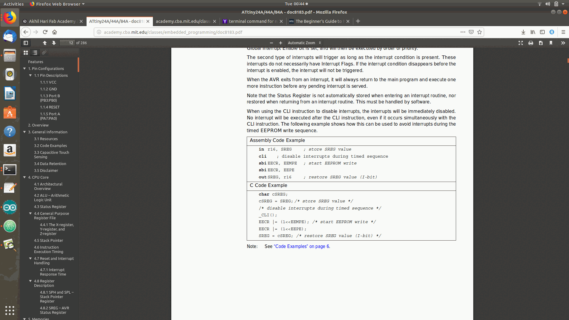 9. Embedded programming - Fab Academy Student Name