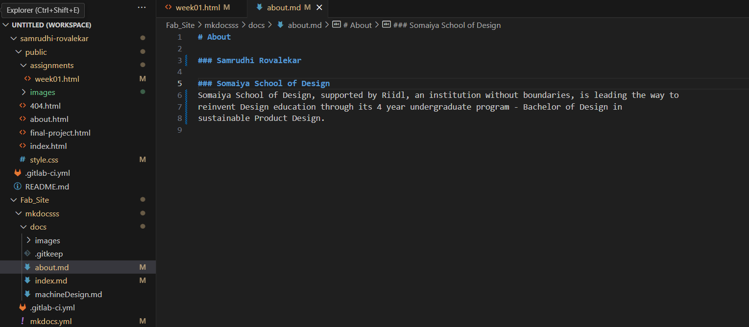 Samrudhi Rovalekar - Fab Academy