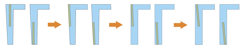Evolution of my design from straight slots with slanted leg edges to ...